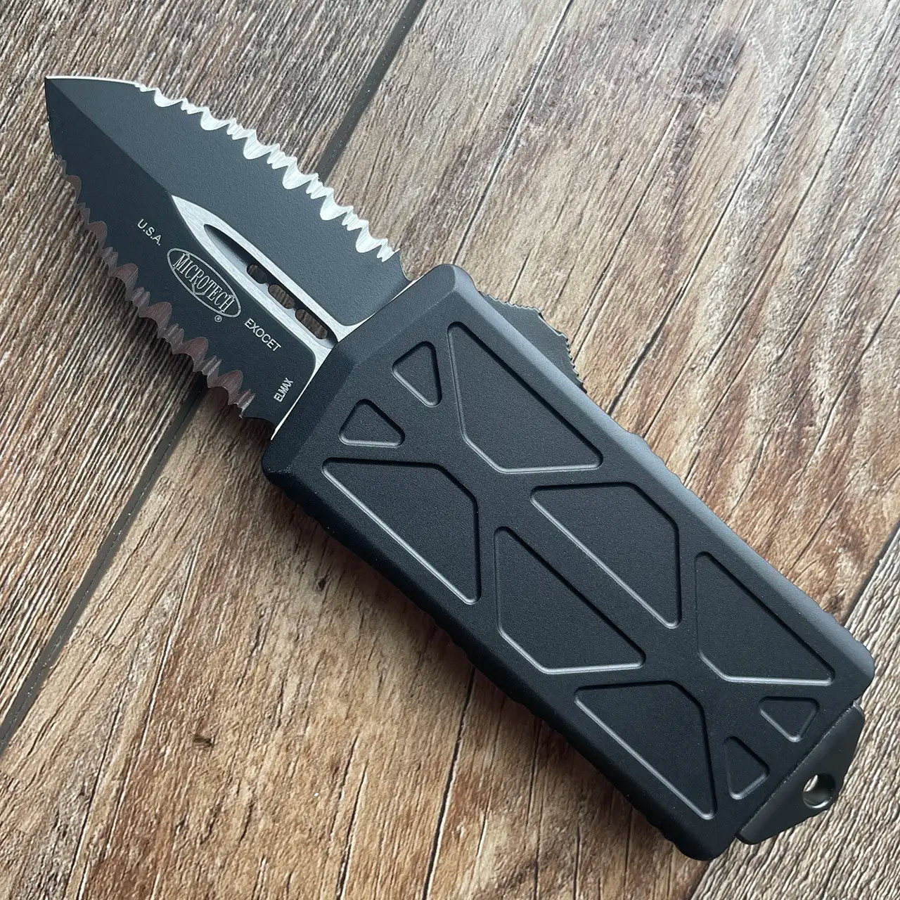 Microtech Exocet OTF Money Clip D/E Tactical Double Full Serrated 157 ...
