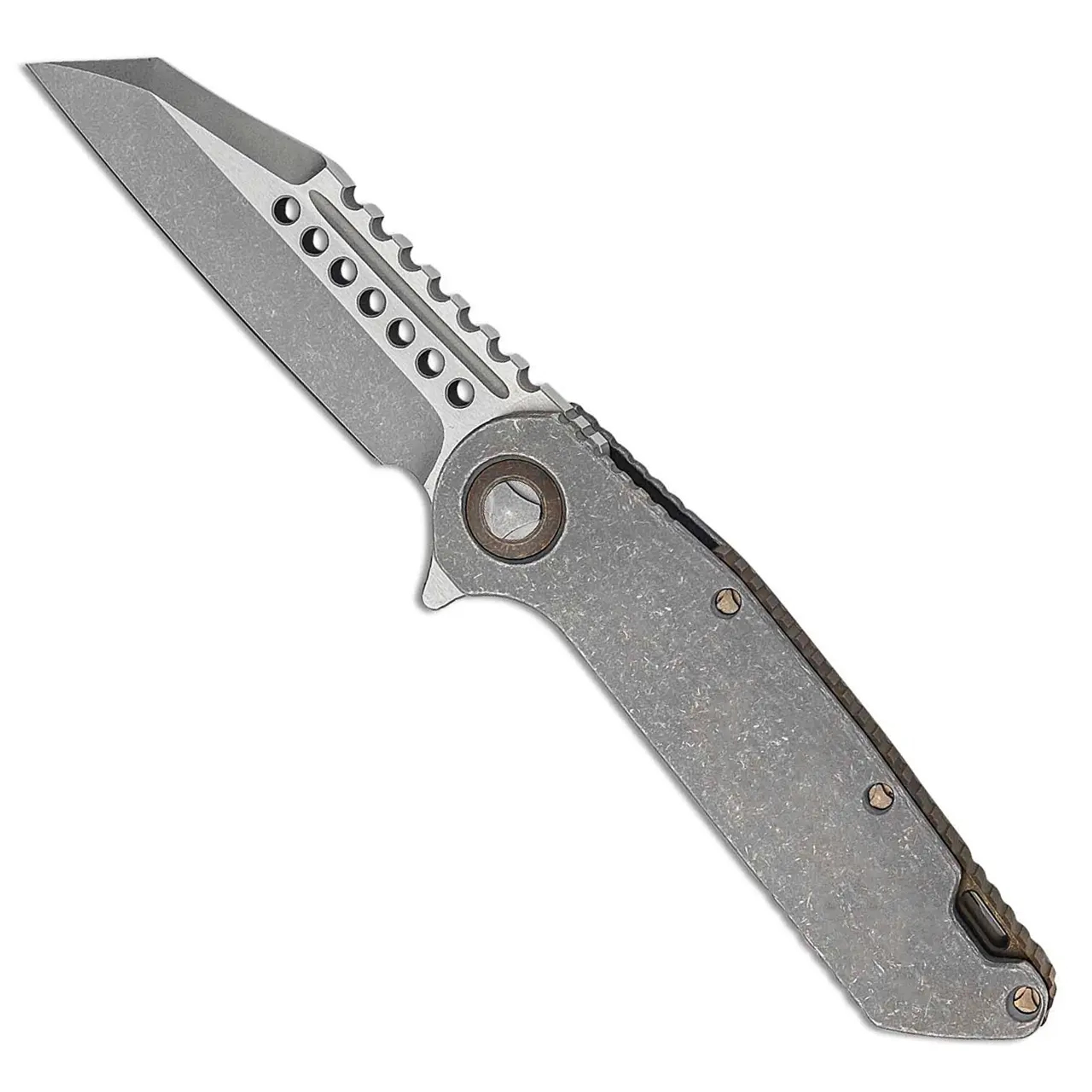 Marfione Custom Warhound Frame Lock Flipper Apocalyptic Titanium Handle