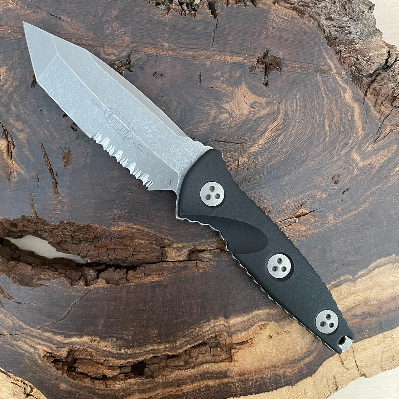 Microtech Socom Alpha Mini T/E Apocalyptic Serrated 114M-11AP ...