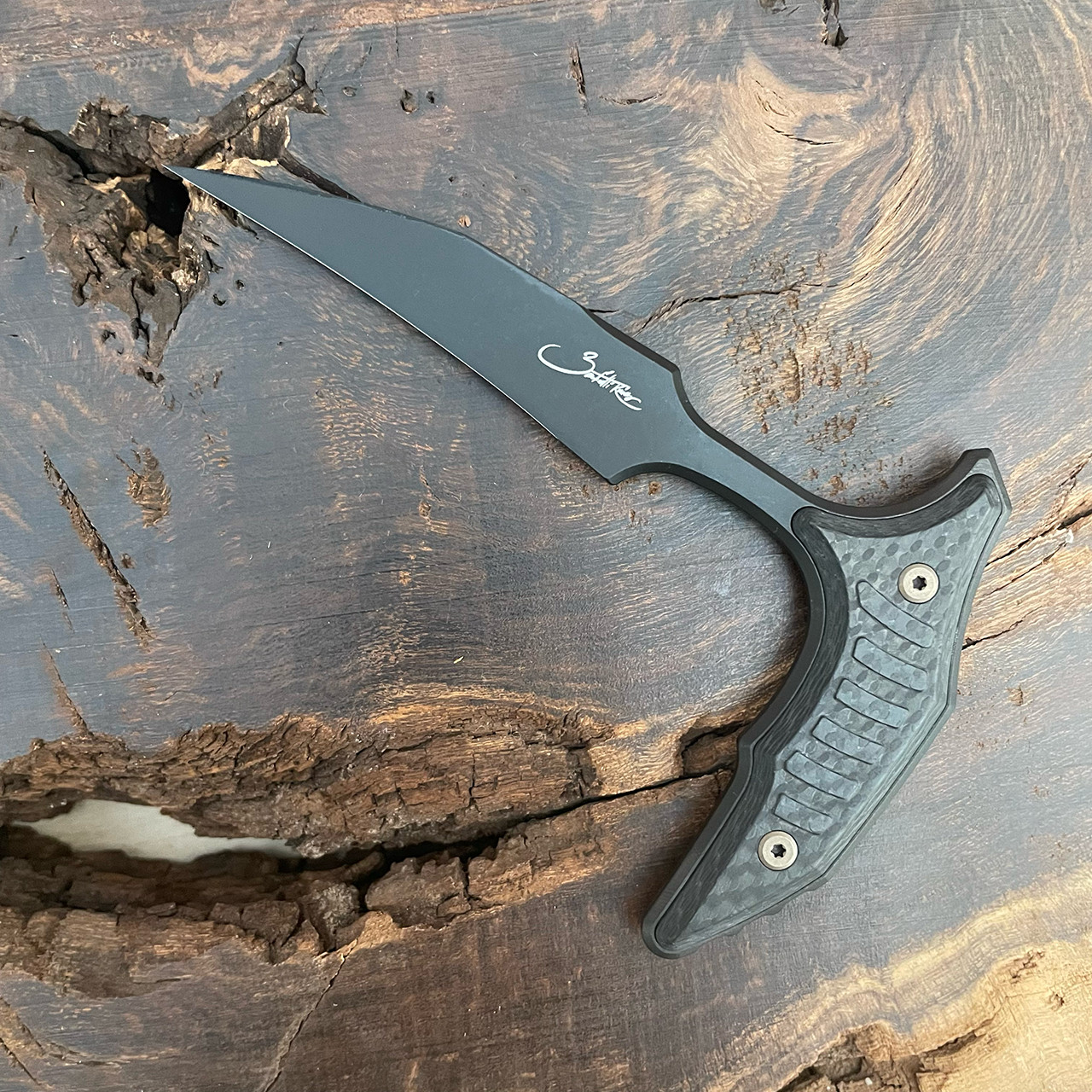 Microtech Bastinelli Bee Fixed Blade S/E Wharncliffe Double Carbon ...