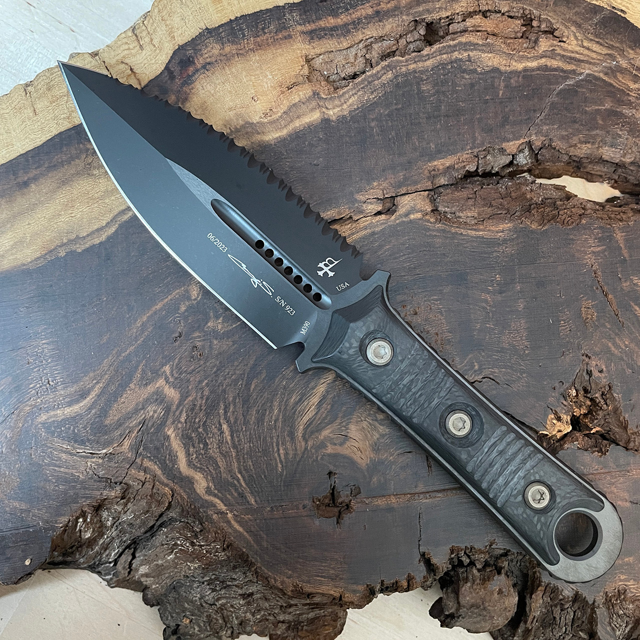 Microtech Borka SBD Dagger Fixed Blade Carbon Fiber DLC Full Serrated ...