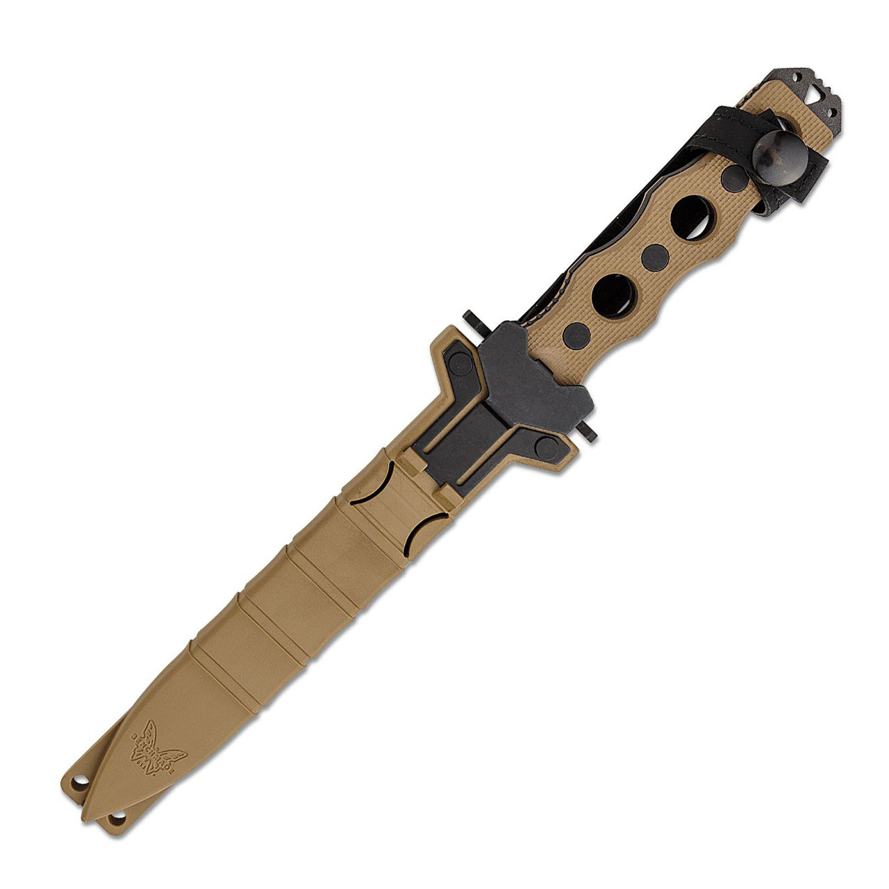 Benchmade SOCP Fixed Blade Desert Tan G10 Handle Black Combo Blade ...
