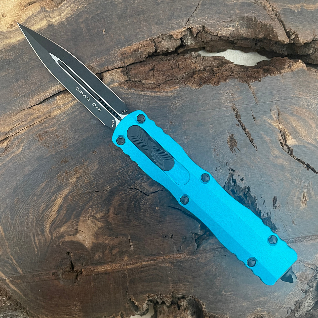 Microtech Dirac D/E Turquoise Black Standard 225-1TQ | American Edge Knives