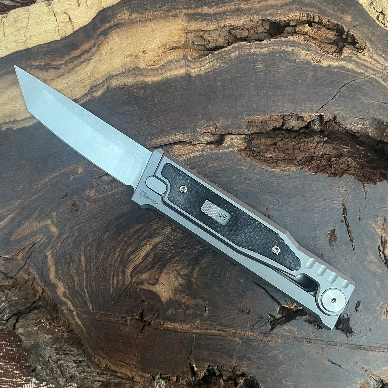 Reate EXO M T/E Gravity Knife Titanium Handle w/ Black Micarta Inlay ...