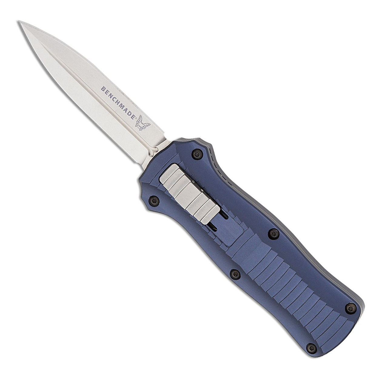Benchmade Mini Infidel OTF Auto Crater Blue Handle Stonewashed Blade ...