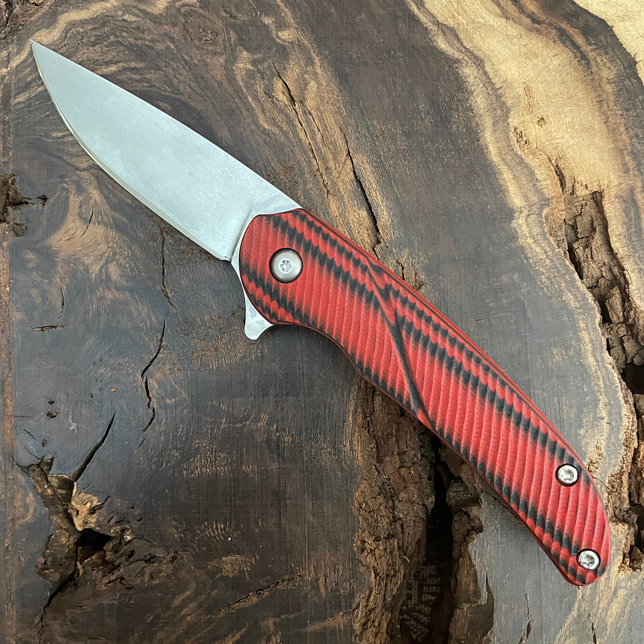 Peter Martin Mid-Tech BFF Flipper Red/Black Handle Hand Ground ...