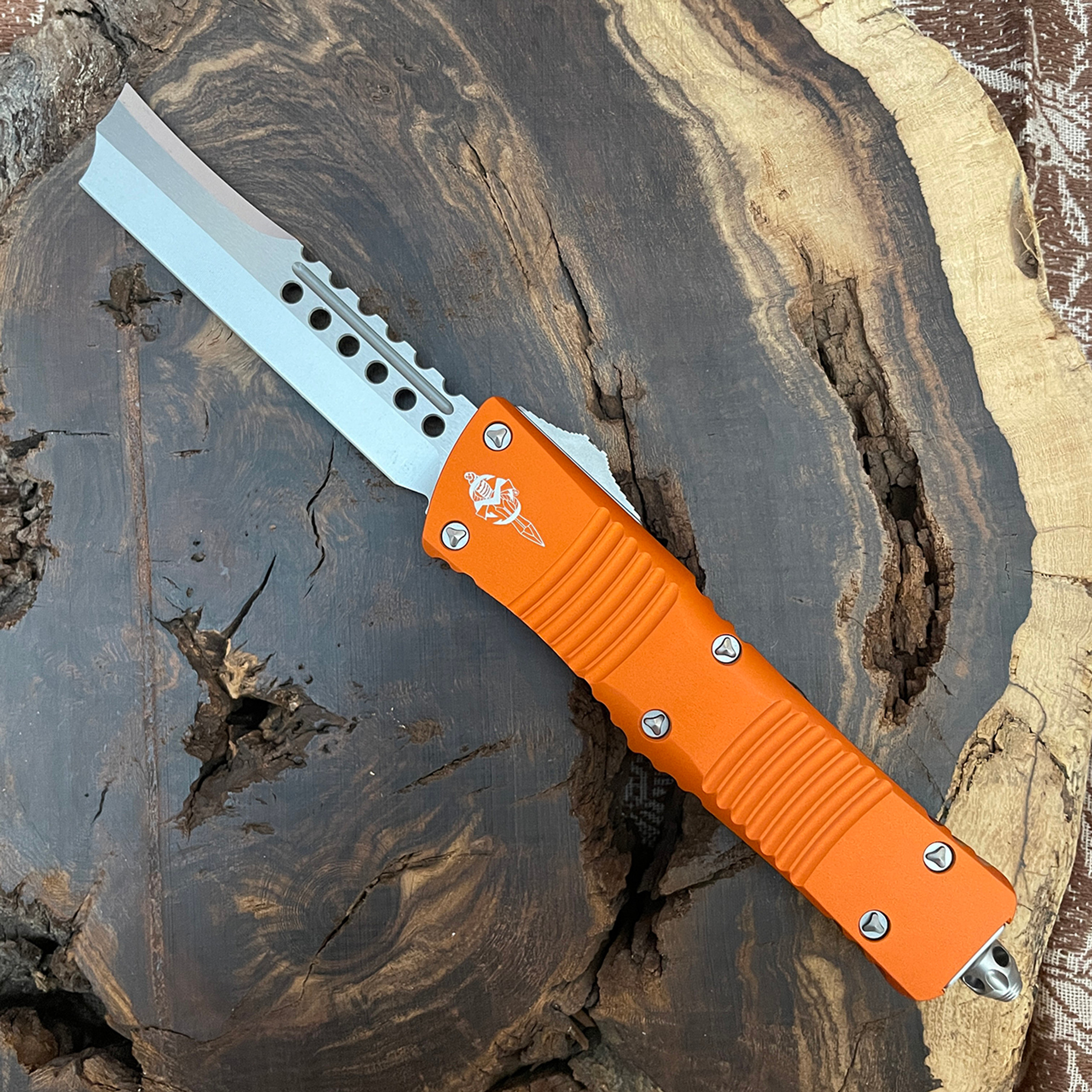 Microtech Combat Troodon Hellhound Razor Orange Stonewash Standard