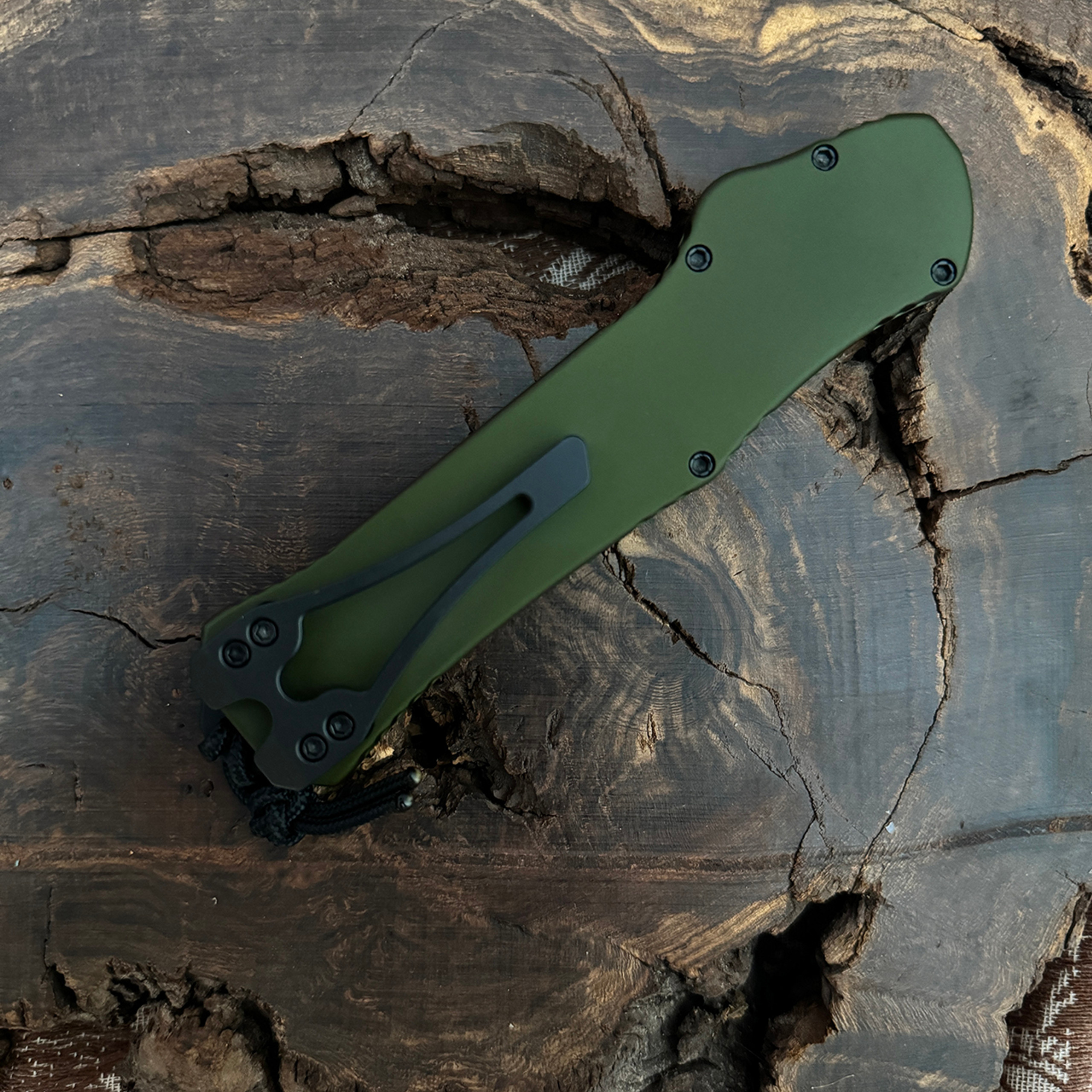 Heretic Knives Hydra Otf Auto Te Od Green Handle Two Tone Dlc Full