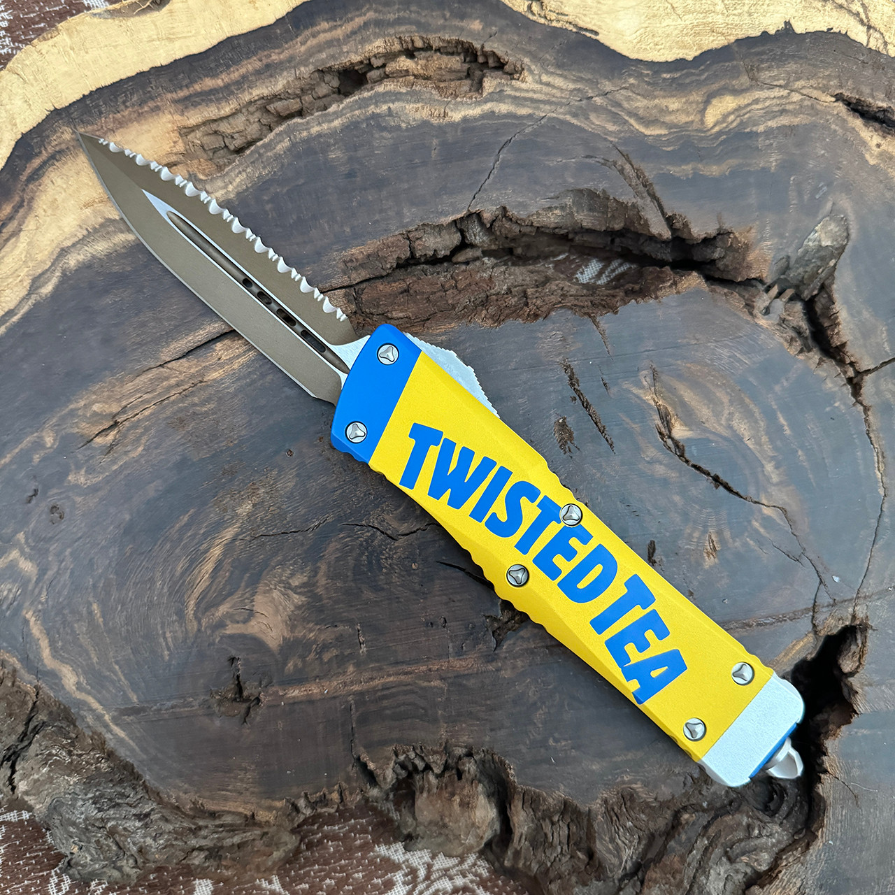 Microtech Combat Troodon D/E Twisted Tea Edition Bronze Metallic ...