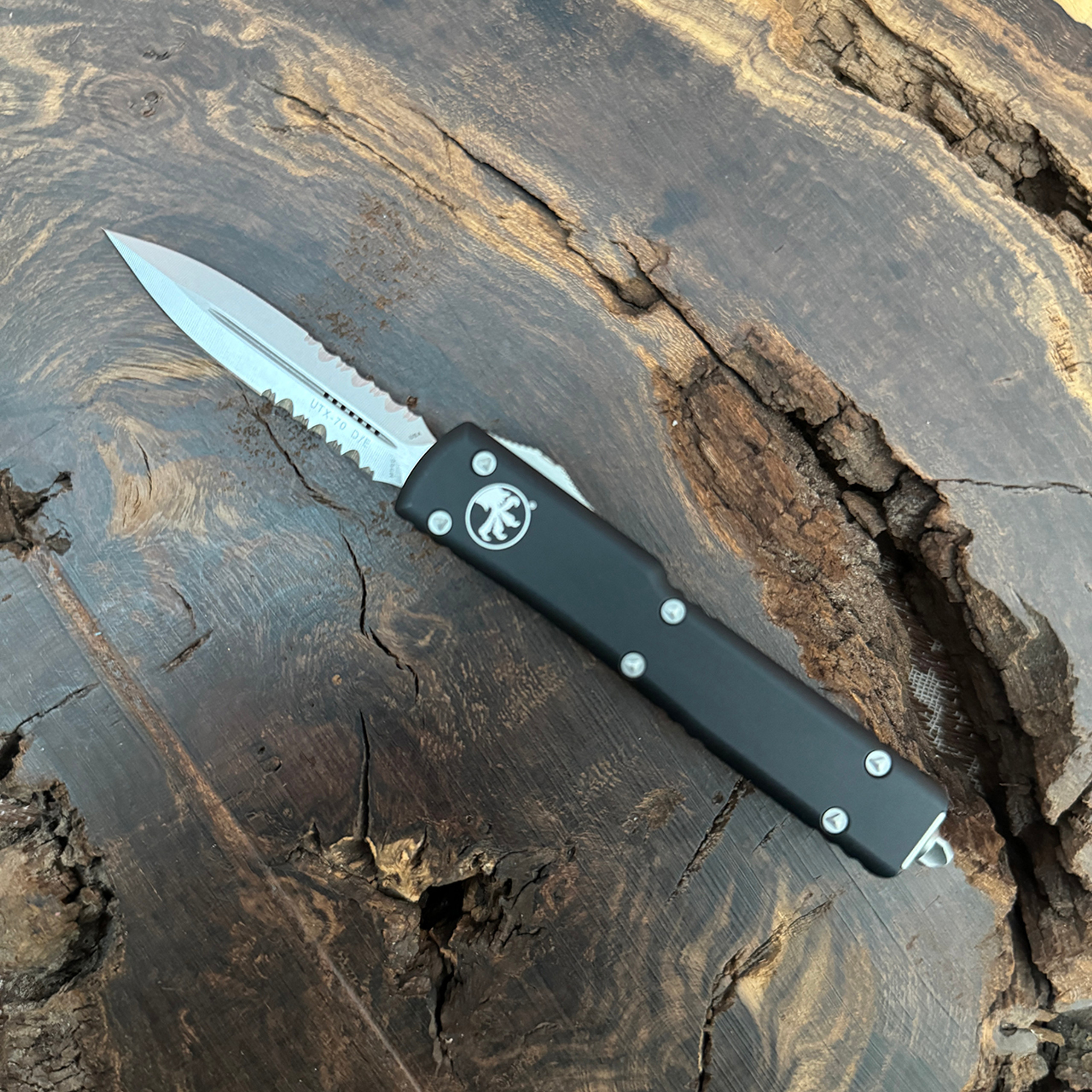Microtech Utx 70 De Stonewash Standard 147 10 American Edge Knives