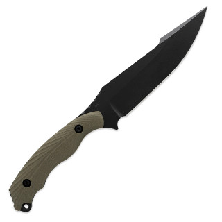 Toor Knives Raven Fixed Blade Covert Green G-10 Handle Black Blade ...