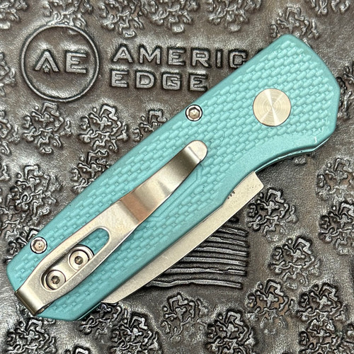 Pro-Tech Runt 5 Reverse Tanto Textured Tiffany Blue Handle Stonewash ...