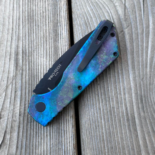 Pro Tech Strider Pt Auto Solid Northern Lights Anodized Handle Dlc