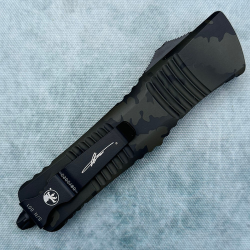 Microtech Combat Troodon D/E Olive Camo Cerakote Full Serrated ...