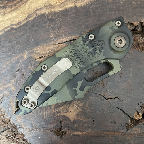 Microtech Borka Stitch Auto Se Olive Camo Full Serrated Signature