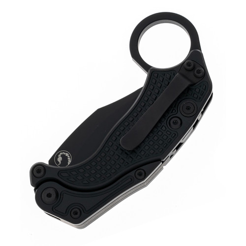 Reate Knives Exo K Button Lock Karambit Gravity Knife Black Handle