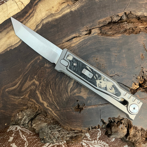 Reate Exo Te Gravity Knife Anodized Titanium Handle W Black Micarta