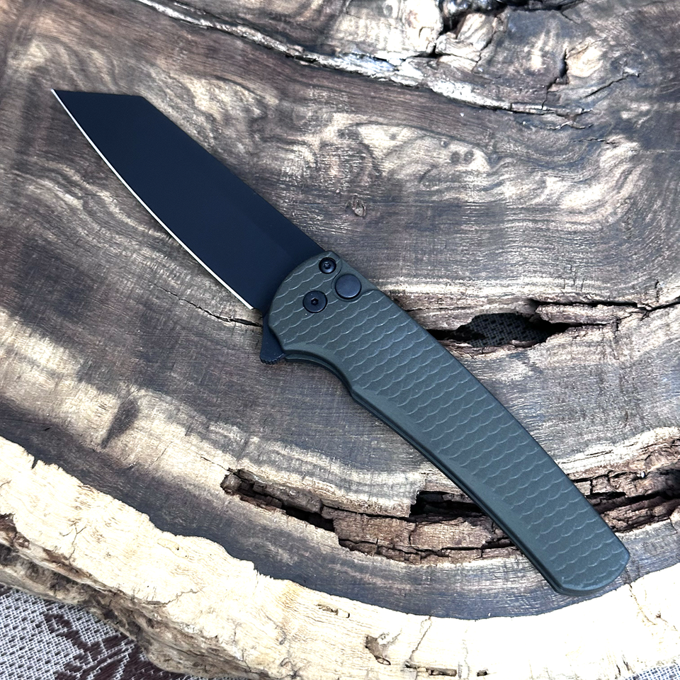 Pro-Tech Malibu Button Lock Flipper Reverse Tanto Dragon Scale Textured ...