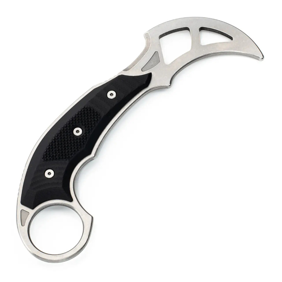 Microtech Bastinelli Iconic Karambit Fixed Blade Trainer Black G-10 ...