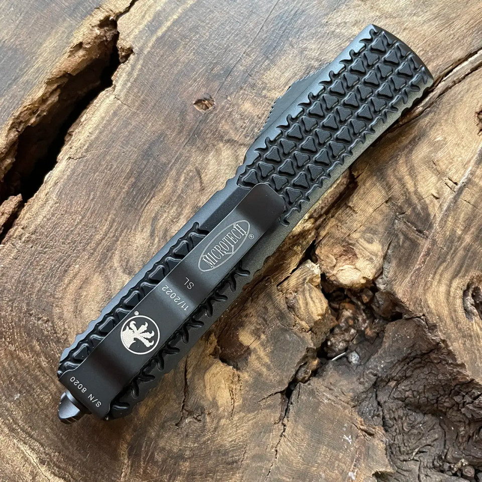 Microtech Ultratech D/E Sith Lord Red Tri-Grip Full Serrated Signature ...