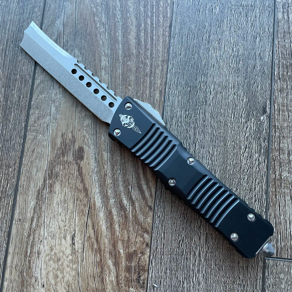 Microtech Combat Troodon Hellhound Razor Black Stonewash Standard ...