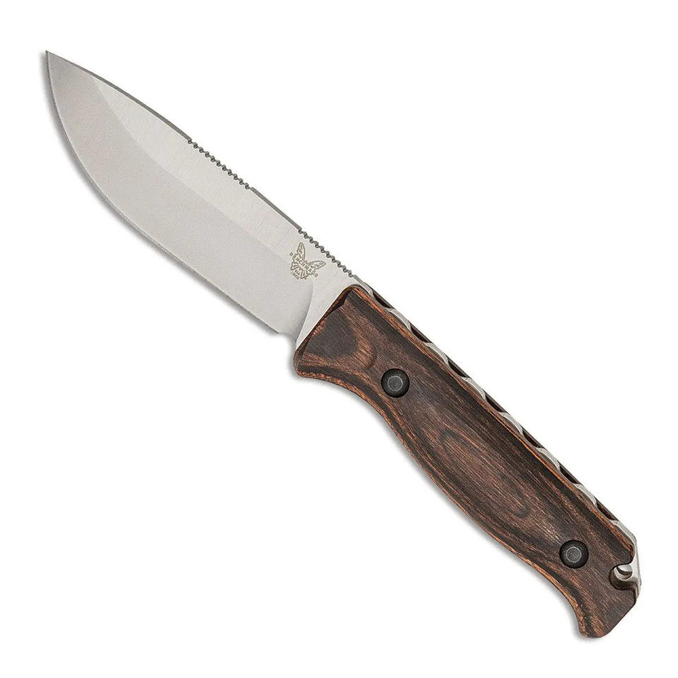 Benchmade Saddle Mountain Skinner Stabilized Wood Handle Satin Blade ...