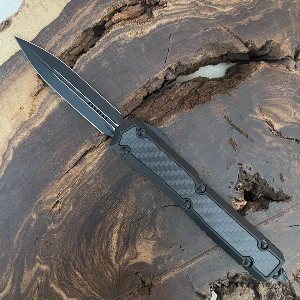 Microtech Makora D/E Tactical w/ Carbon Fiber Inlays Standard Nickel ...