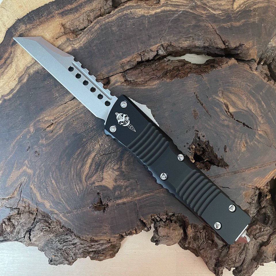 Microtech Combat Troodon Warhound Black Stonewash Standard Signature ...