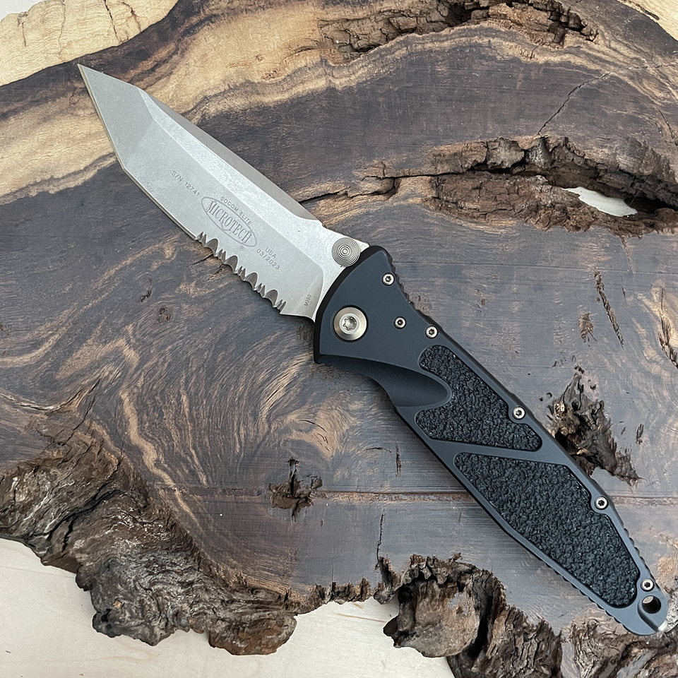 Microtech Socom Elite Manual Te Black Handle Bronzed Serrated 161 14