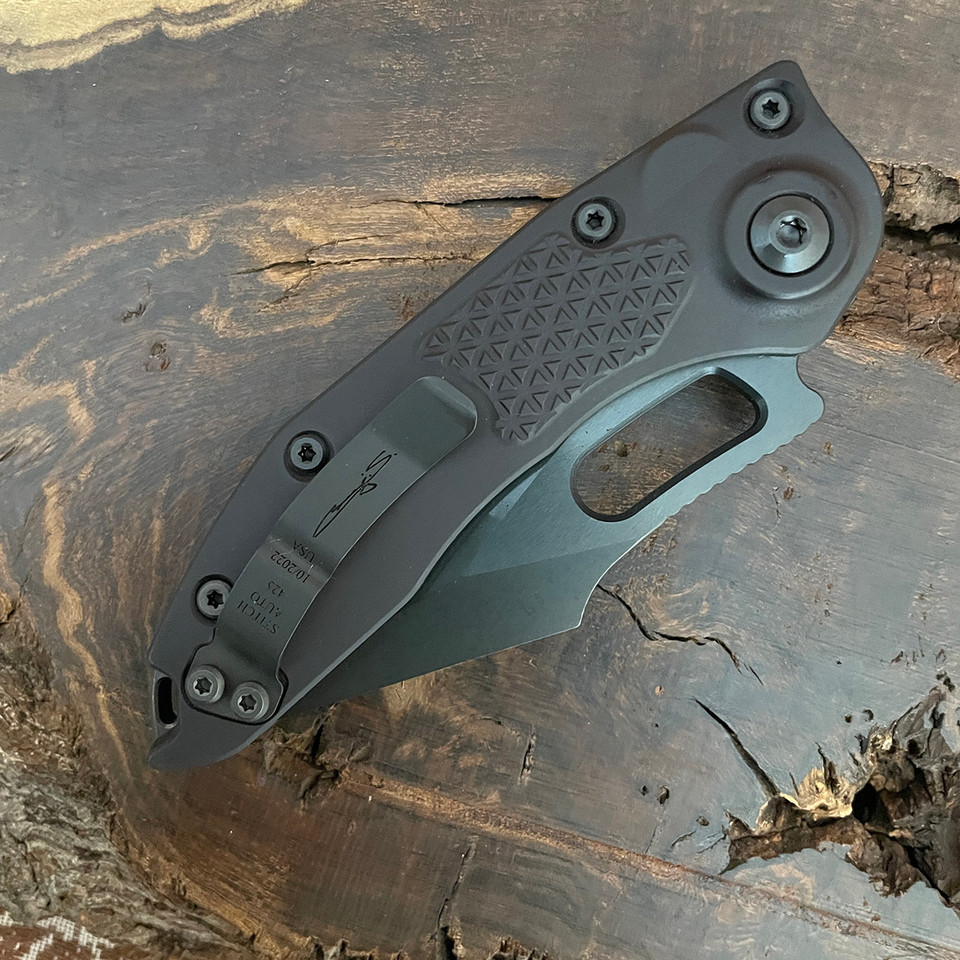 Microtech Borka Stitch Auto S/E Shadow DLC Full Serrated DLC Hardware ...