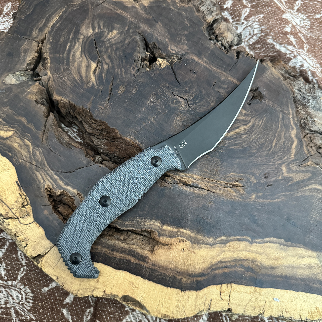 Bastinelli Creations Yummy Fixed Blade Black Micarta Black PVD M390 ...