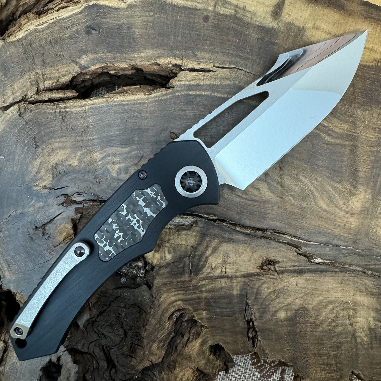Heretic Knives Custom Pariah Manual S/E Black Hefted Aluminum w/ Fat ...