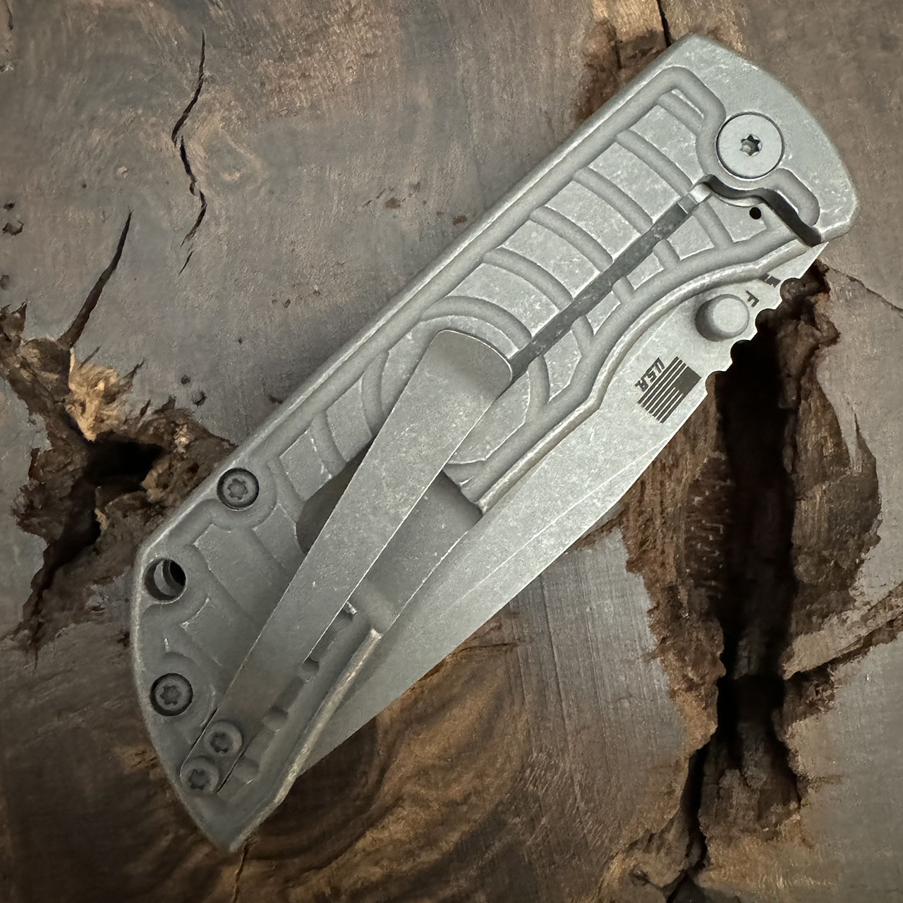 McNees Knives PM MAC 2 3.5 Gen 2 Atomic Shockwave Titanium Handle Matte ...