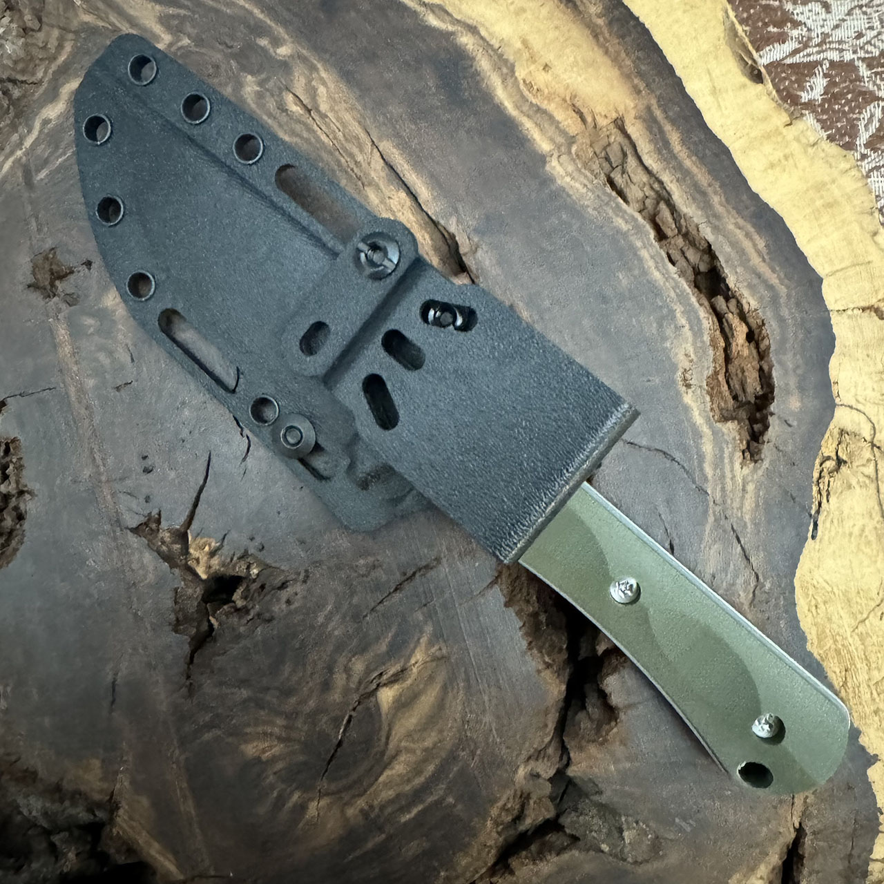 McNees Knives Ridge Runner OD Green G10 Handle Atomic Stonewash Drop ...