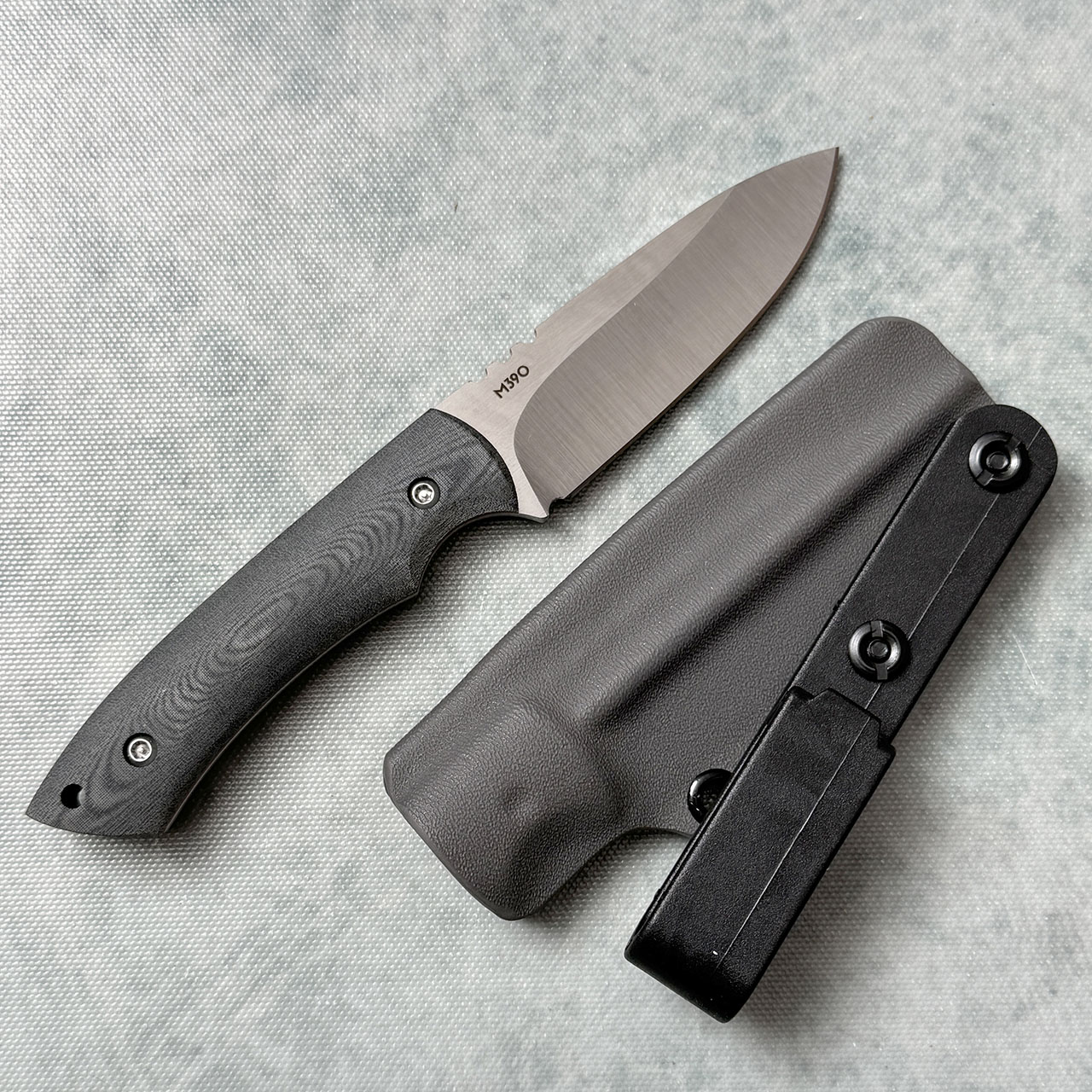 Harm Edged Tools Custom Micro XL Fixed Blade Black Linen Micarta ...