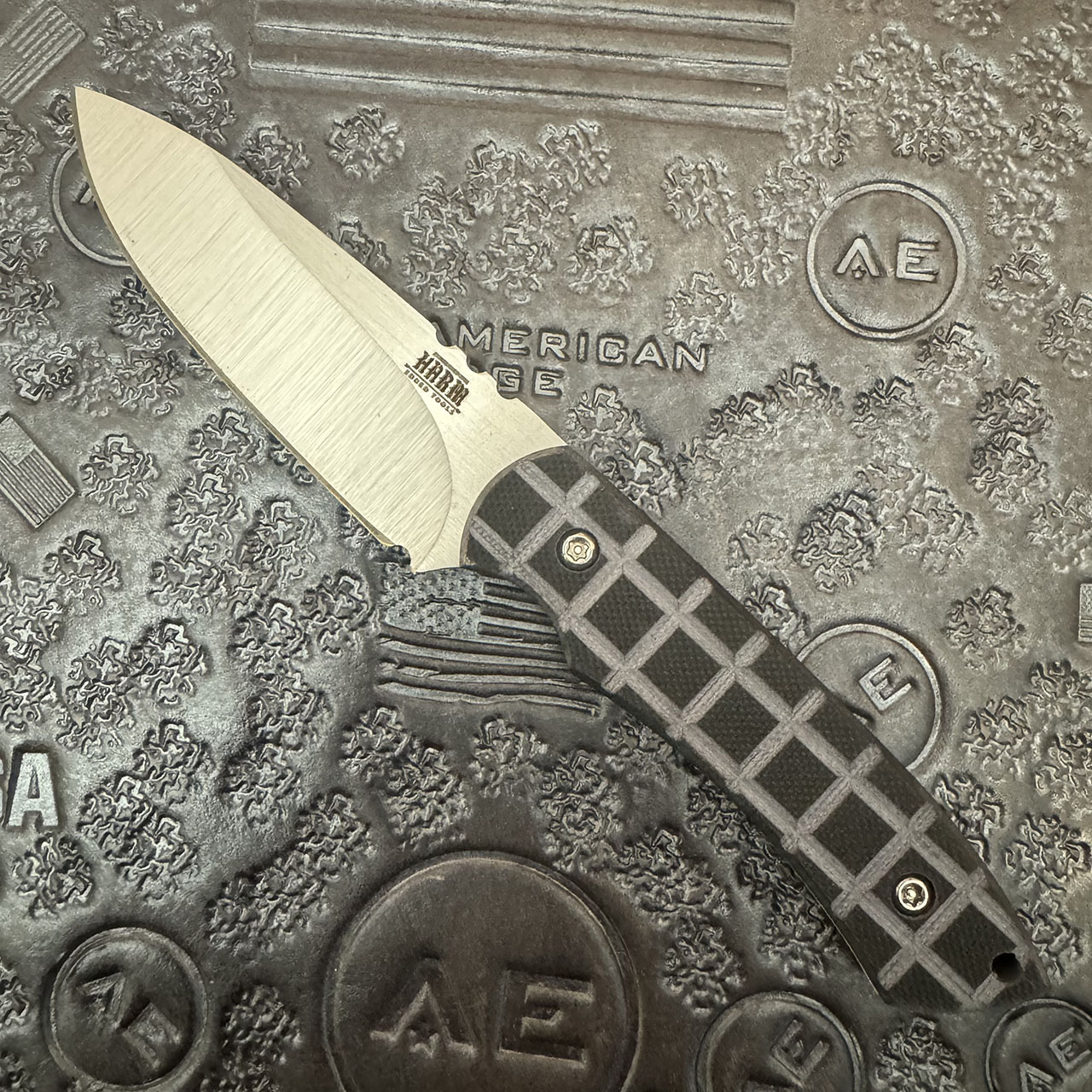 Harm Edged Tools Custom Micro XL Fixed Blade Grenade Textured Black G10 ...