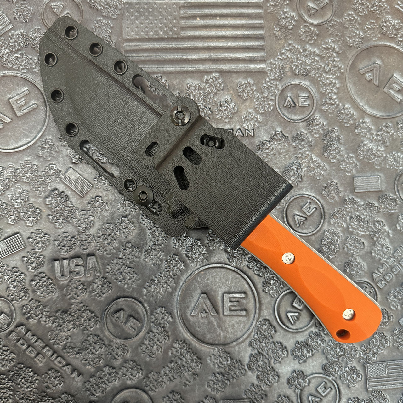 McNees Knives Ridge Runner Atomic Orange G10 Handle Atomic Stonewash ...