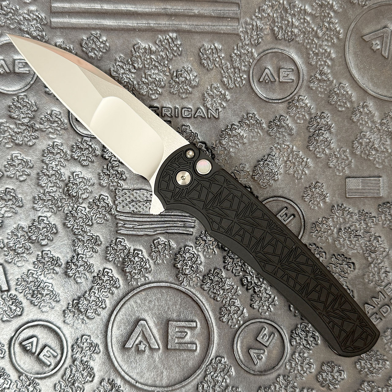 Pro-Tech Malibu Custom Button Lock Flipper Wharncliffe Nexus 25 Year Anniversary Textured Black ...
