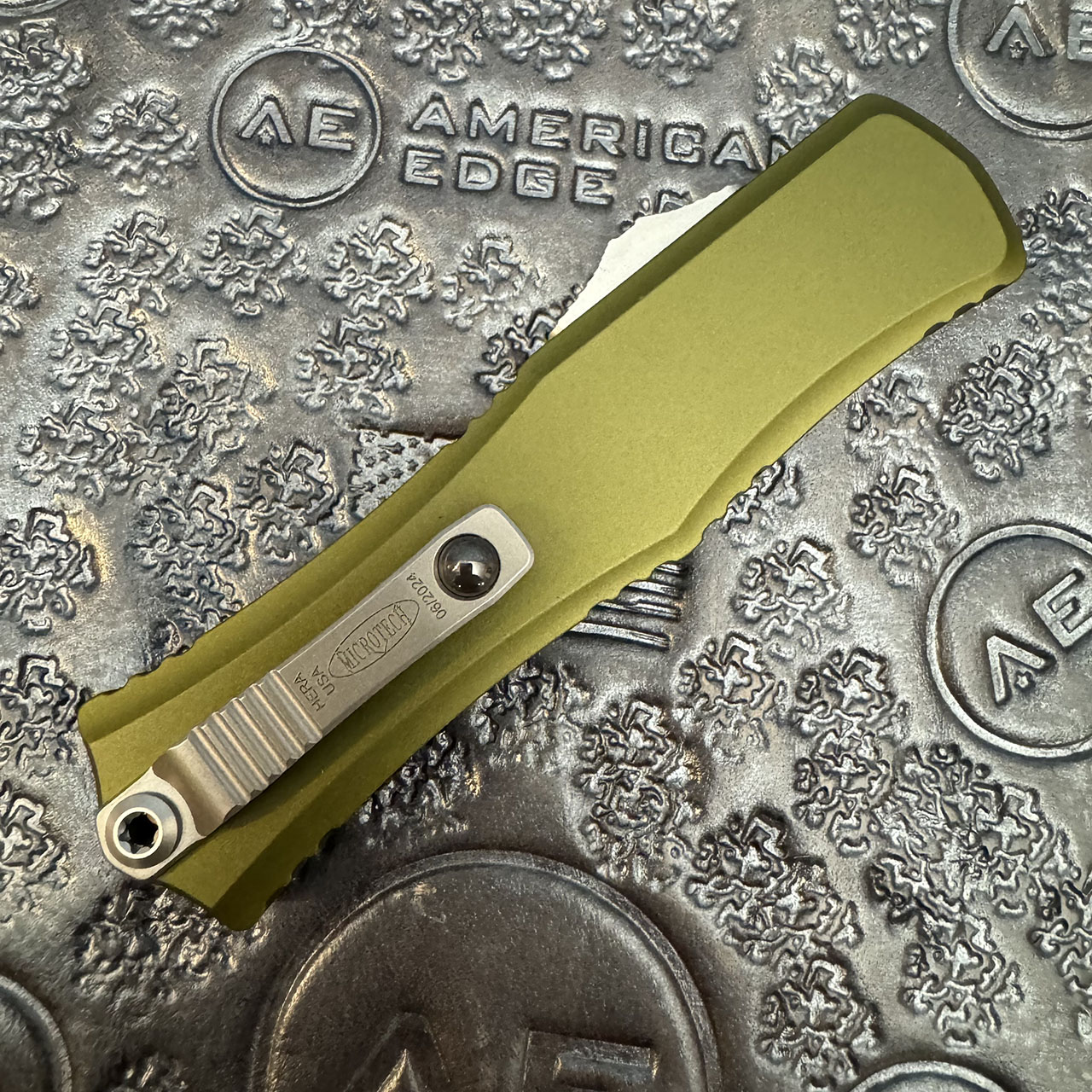 Microtech Hera II Mini Recurve OD Green Stonewash Standard 1705M-10OD | American Edge Knives