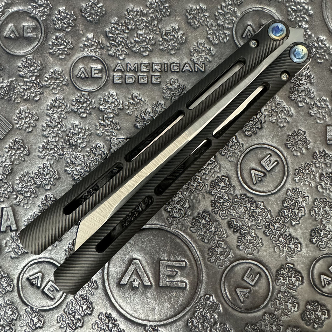 Medford Viceroy Balisong DLC Titanium Handles Tumbled Drop Point Blade ...