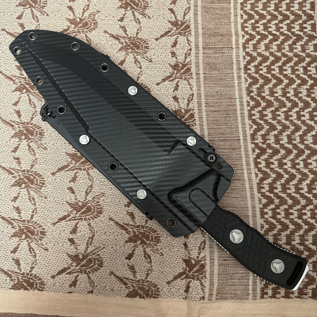 Microtech Arbiter Fixed Blade Black G-10 Stonewash Serrated 104-11 ...