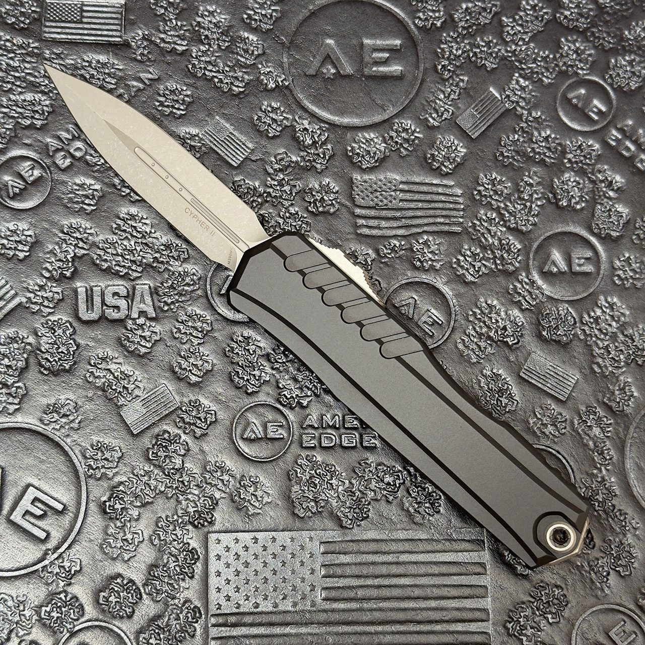 Microtech Cypher II D/E Black Apocalyptic Standard 1242-10AP | American Edge Knives