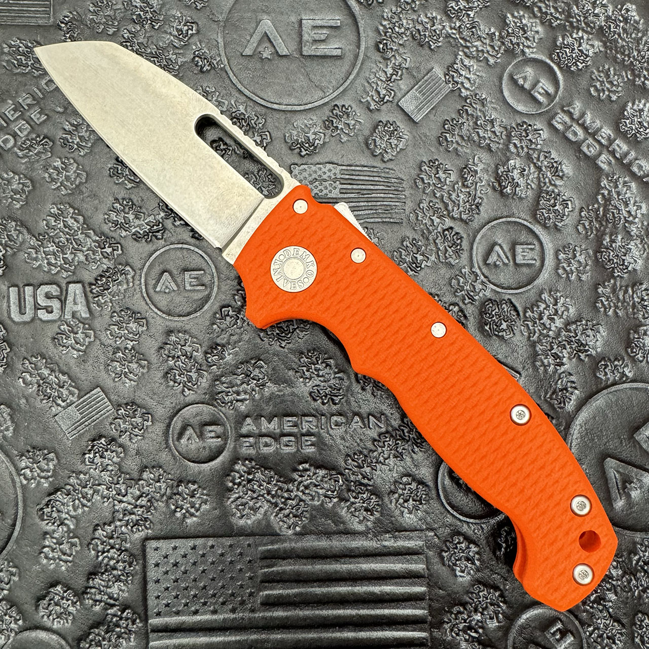 Demko MG AD20 Sharks Foot Shark Lock Orange G10 Handle Stonewash 20CV ...