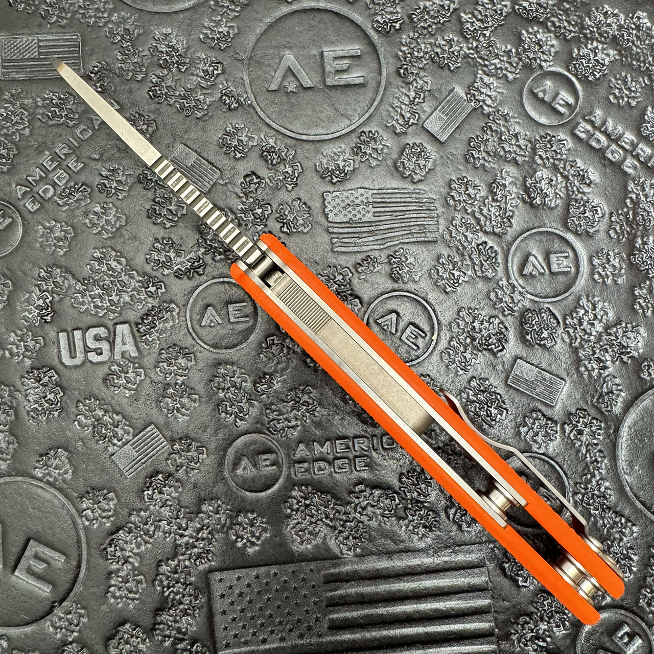 Demko MG AD20 Sharks Foot Shark Lock Orange G10 Handle Stonewash 20CV ...