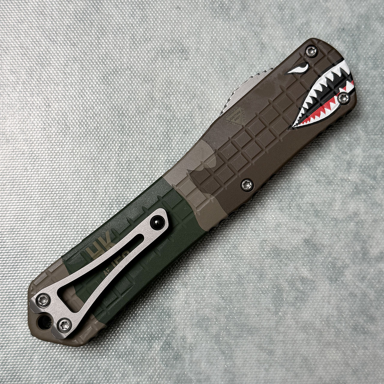 Heretic Knives Manticore X Recurve A-10 Motif Frag Handle Stonewashed Blade H033F-2A-A10 ...