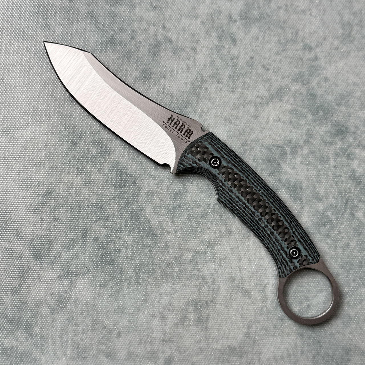 Harm Edged Tools Custom SD Ring Fixed Blade Artisanal Carbon Fiber ...