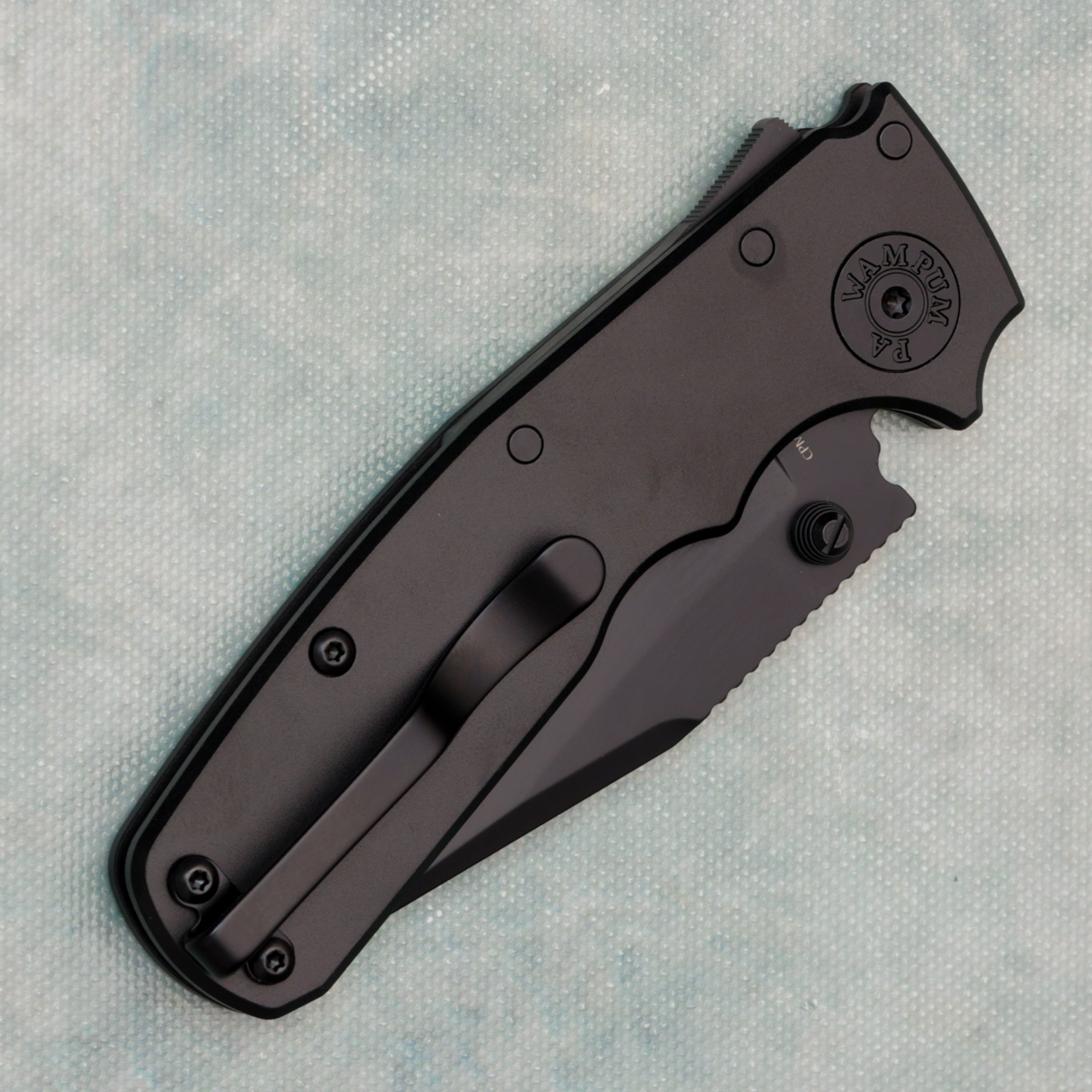 Demko Shark Cub Stealth Shark Lock Black Aluminum Handle DLC Clip Point CPM-20CV Blade ...