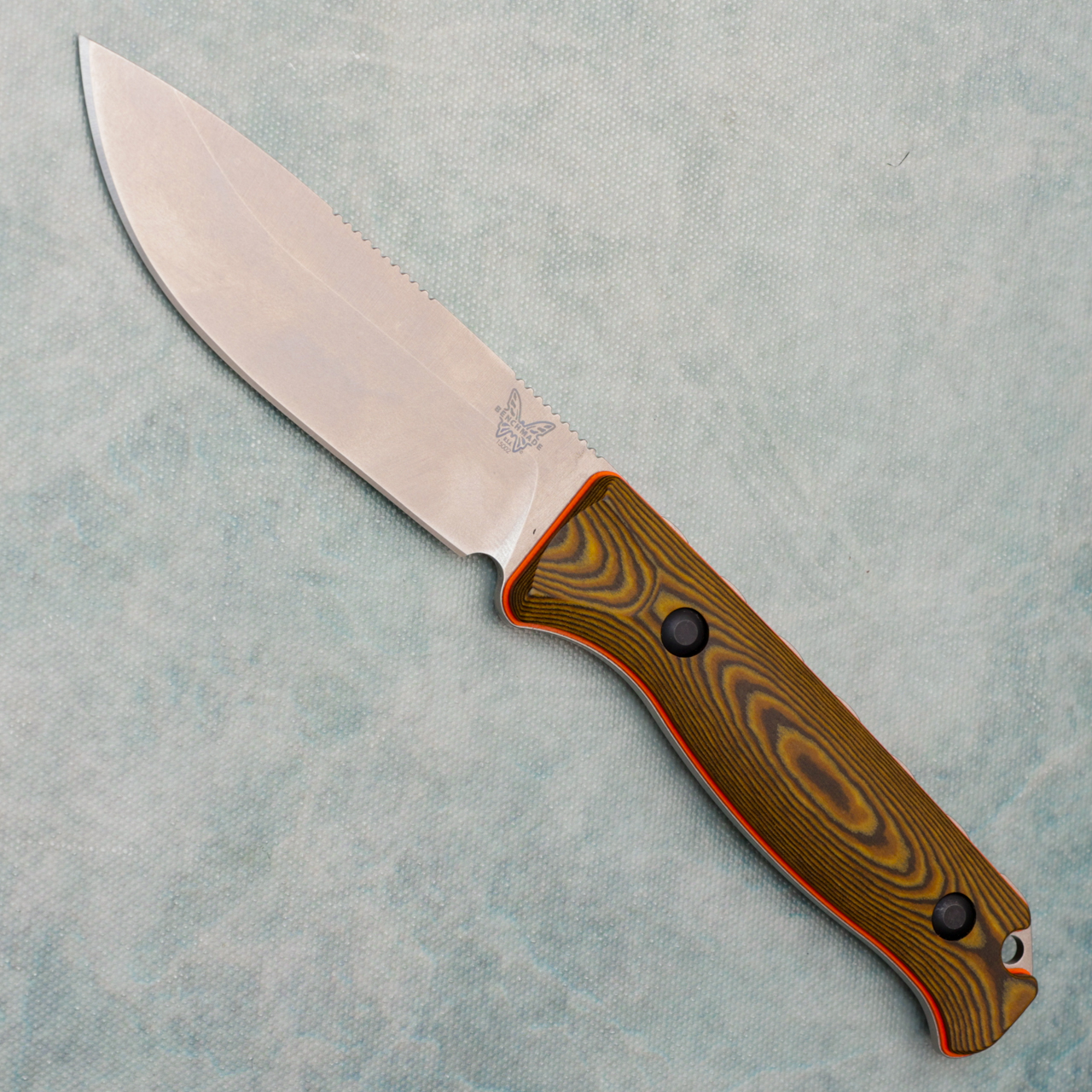 Benchmade Saddle Mountain Skinner Richlite w/ Orange G-10 Handle ...