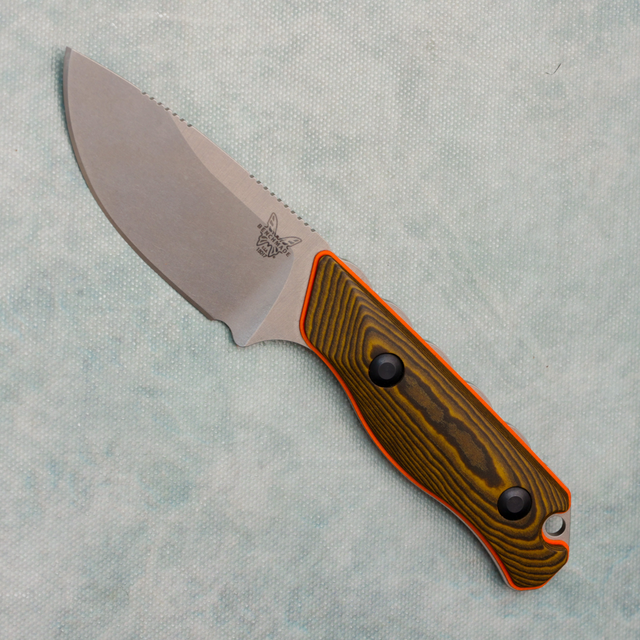 Benchmade Hidden Canyon Hunter Richlite w/ Orange G-10 Handle Stonewash ...