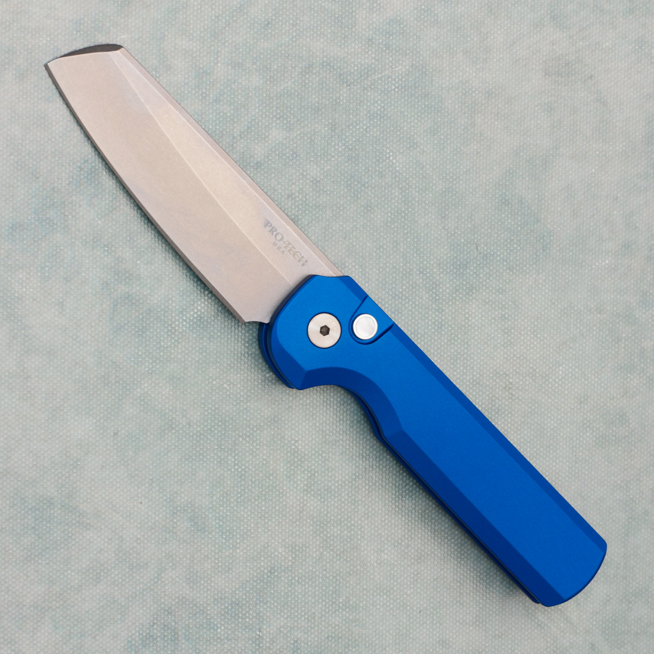 Pro-Tech Slimfoot Auto Solid Blue Handle Stonewash MagnaCut Blade ...